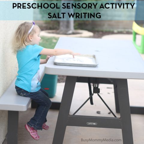 Preschool Sensory Activity - Salt Writing
