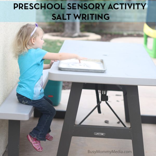 Preschool Sensory Activity - Salt Writing