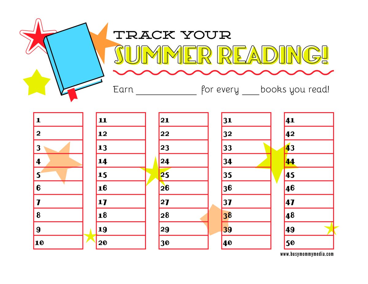 FREE Printable Summer Reading Chart