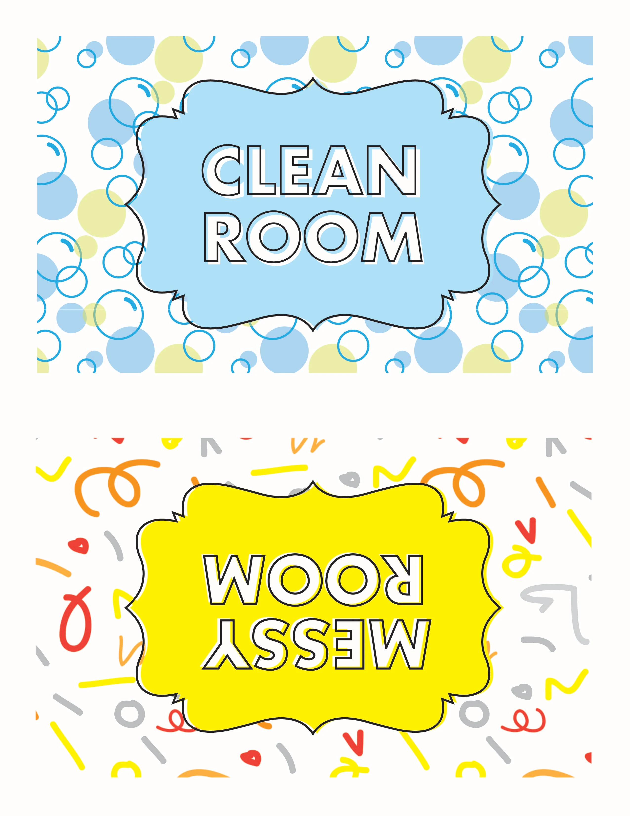 Free Printable: Clean/Messy Room Sign