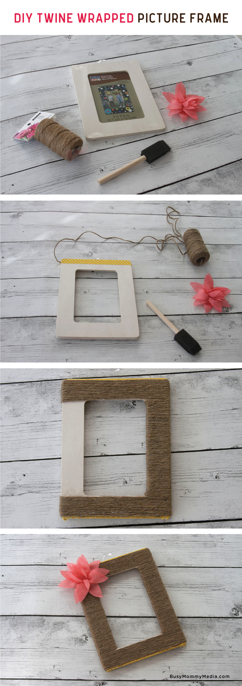 DIY Twine Wrapped Picture Frame