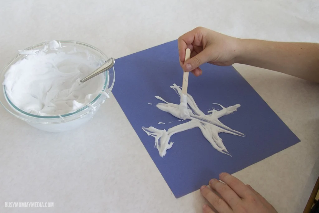 Shaving Cream Puffy Paint Snowflakes