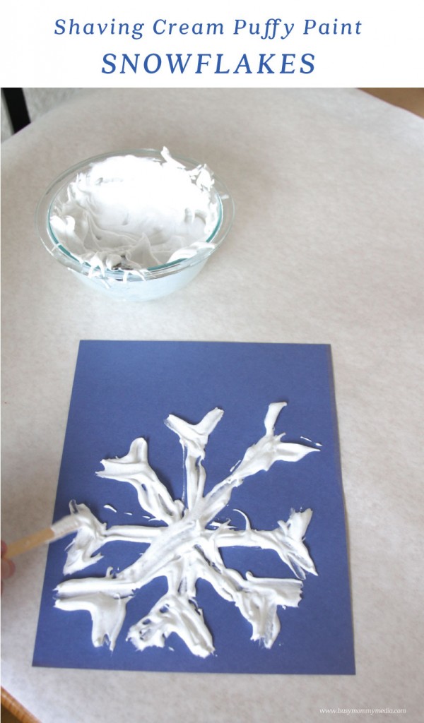Shaving Cream Puffy Paint Snowflakes