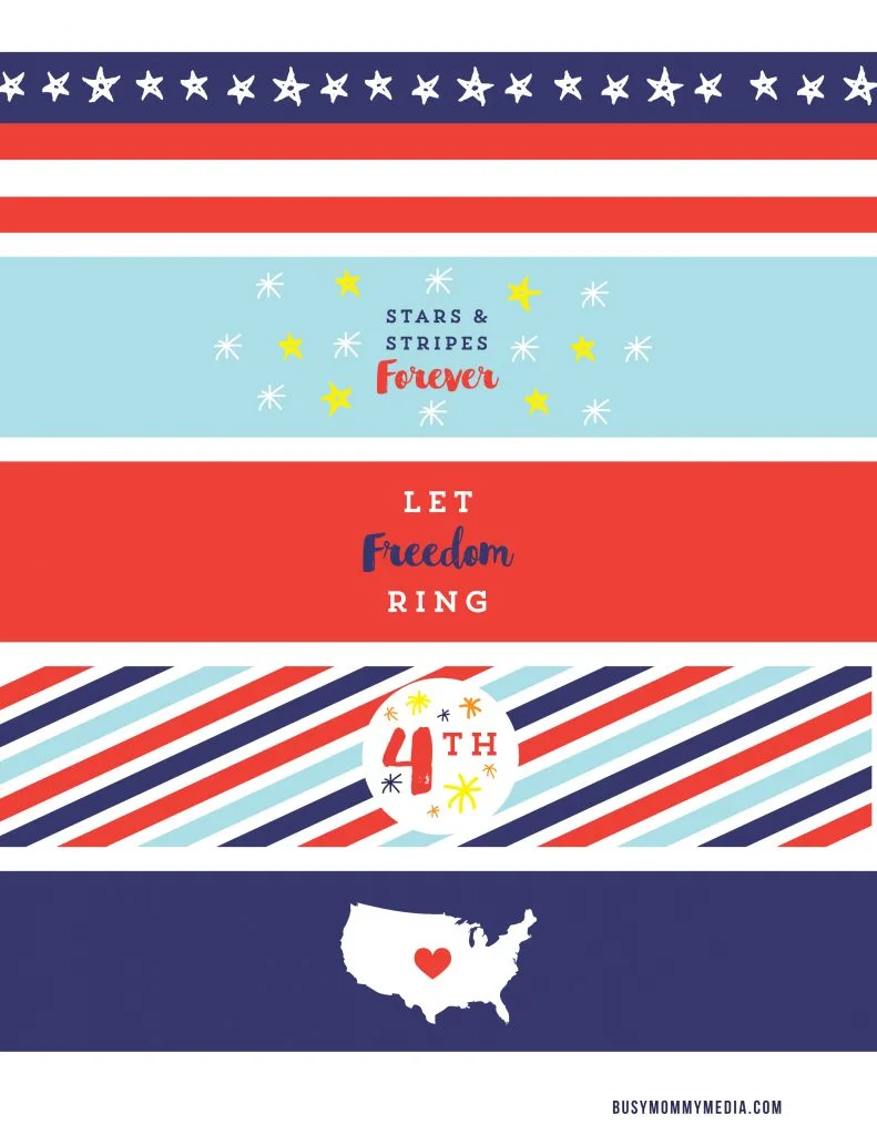 Patriotic Printable Bottle Labels for the 4th of July