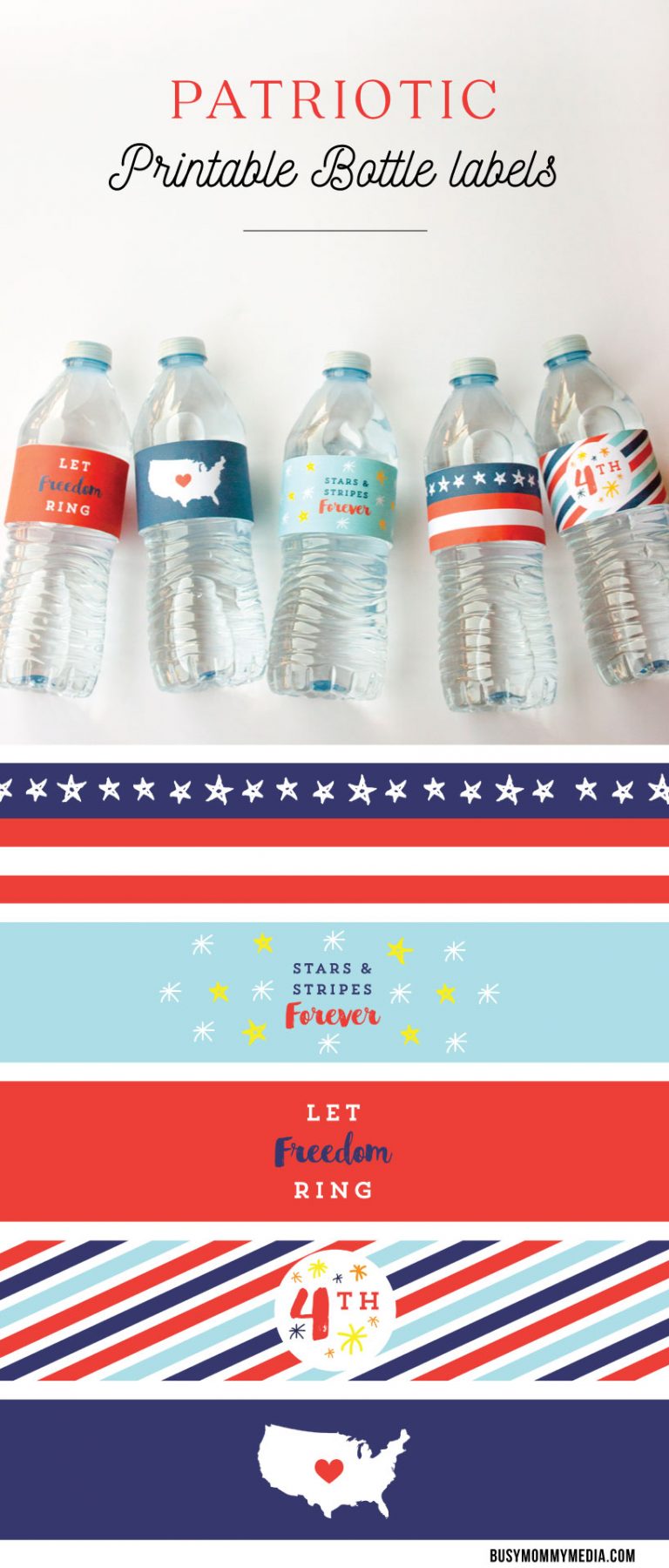 Patriotic Printable Bottle Labels for the 4th of July
