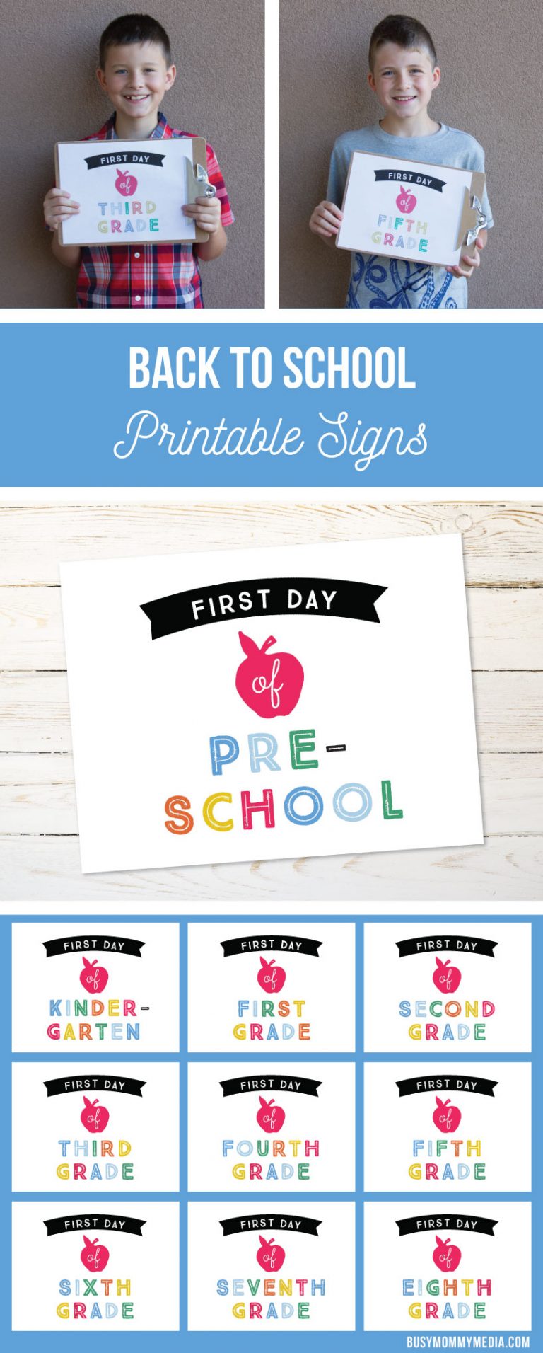 First Day of School Printable Signs