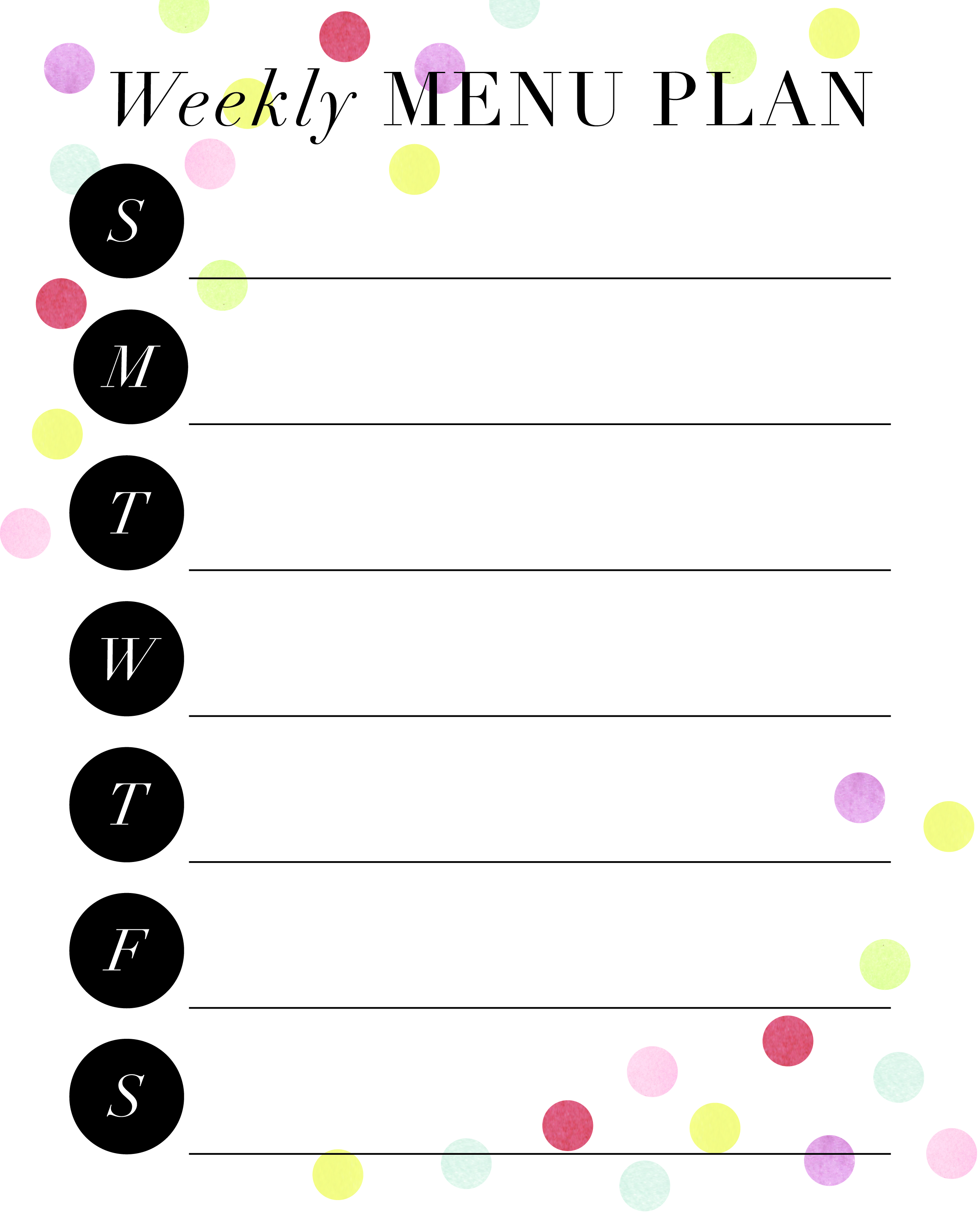 Get on Track with this Printable Weekly Menu Planner
