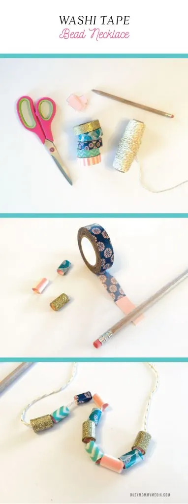 Washi Tape Bead Necklace