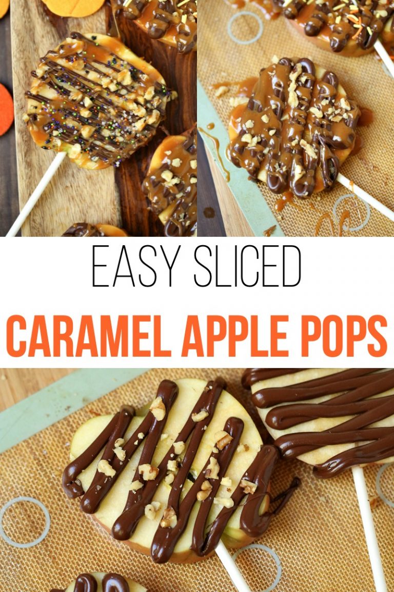 Sliced Caramel Apple Pops