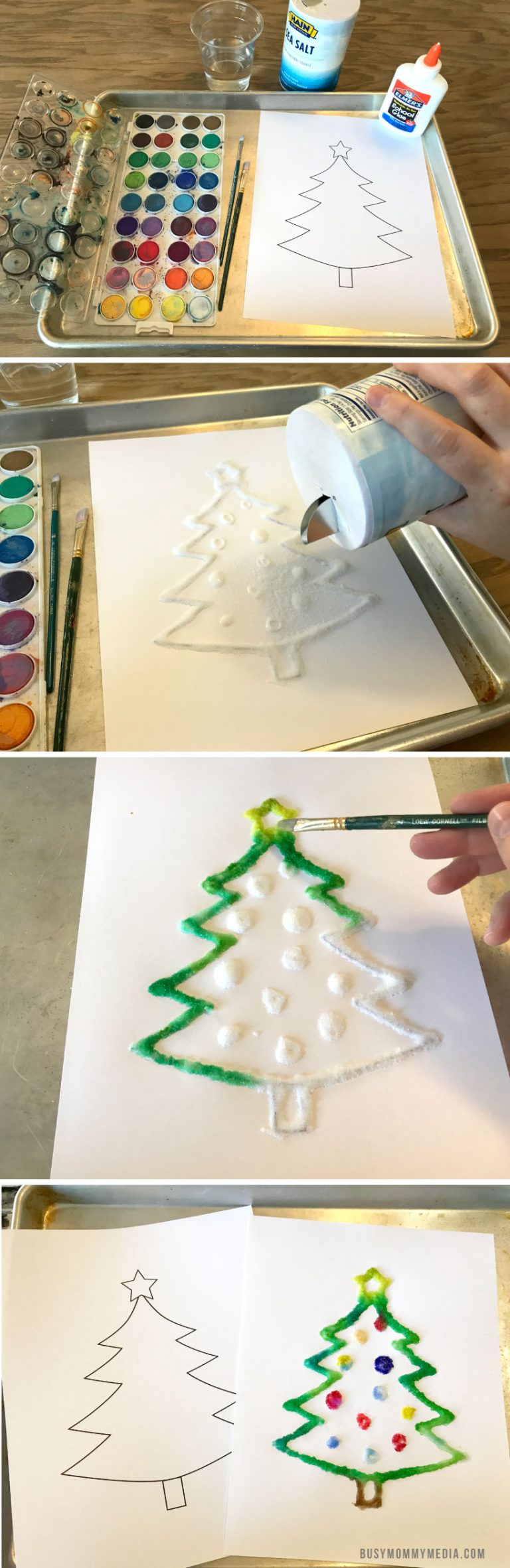 Christmas Tree Salt Painting