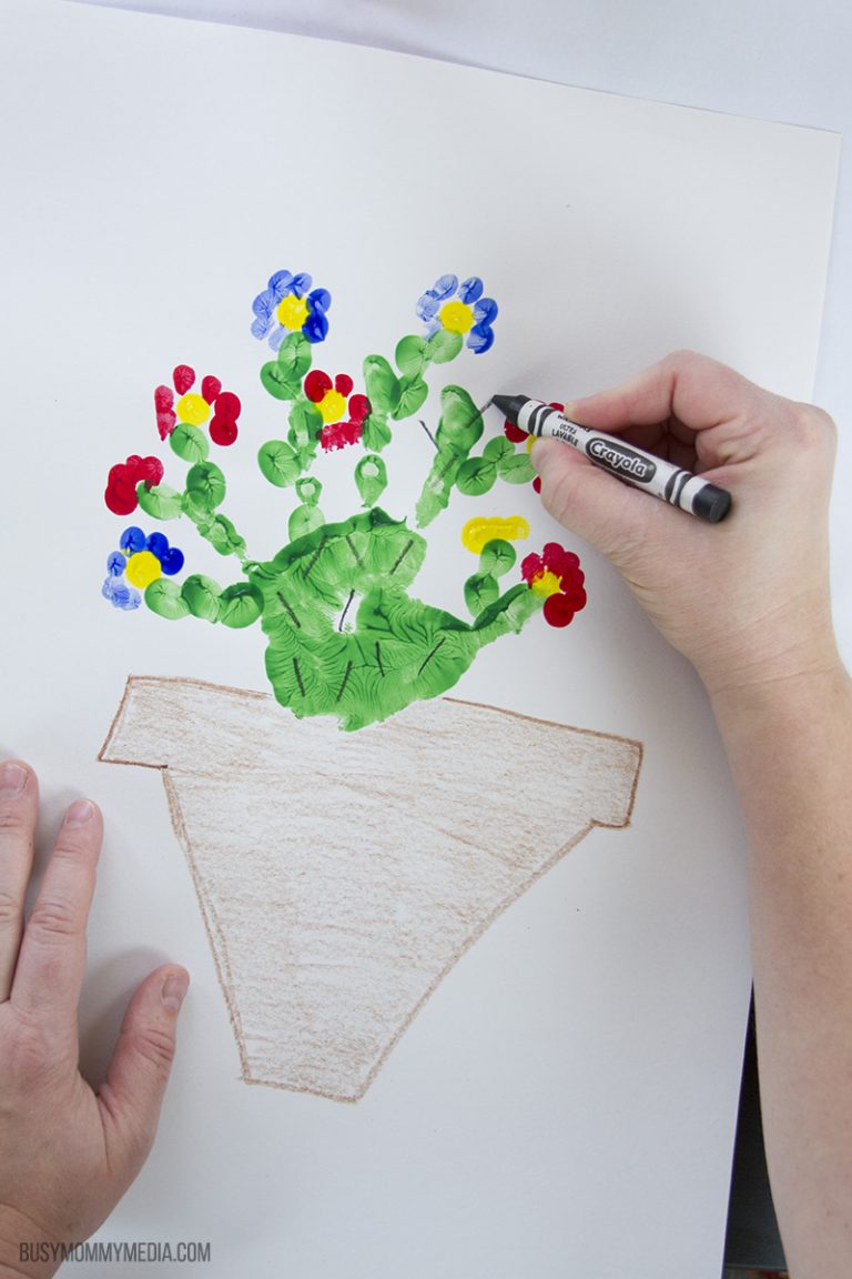 Handprint Flowering Cactus for Young Artists