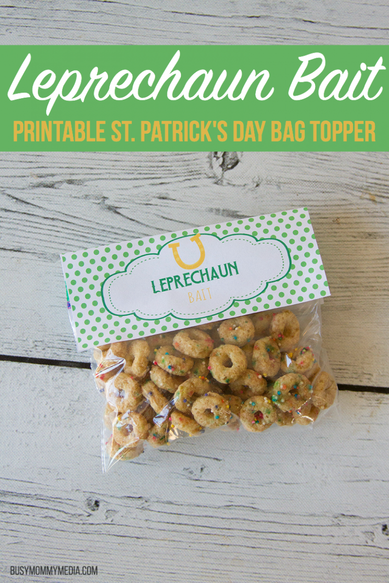 Leprechaun Bait - Printable St. Patrick's Day Bag Topper