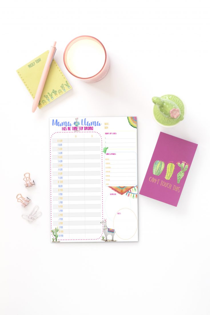 Download this Adorable Mama Llama Daily Organizer (Free Printable)