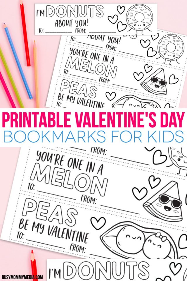 Printable Valentine's Day Bookmarks for Kids