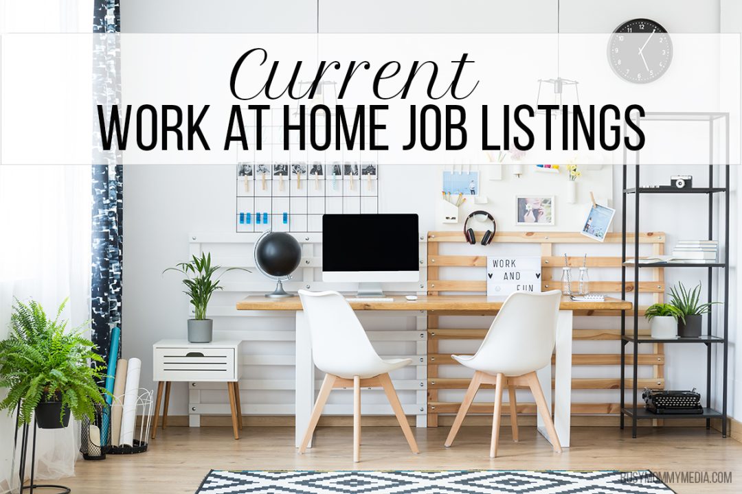 Current Work at Home Job Listings