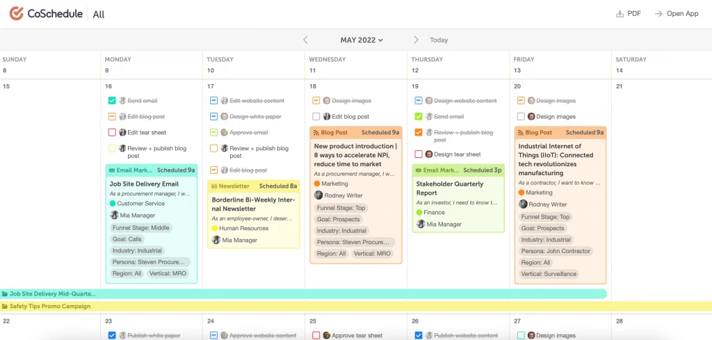 Simplify Blogging with the Marketing Calendar by CoSchedule