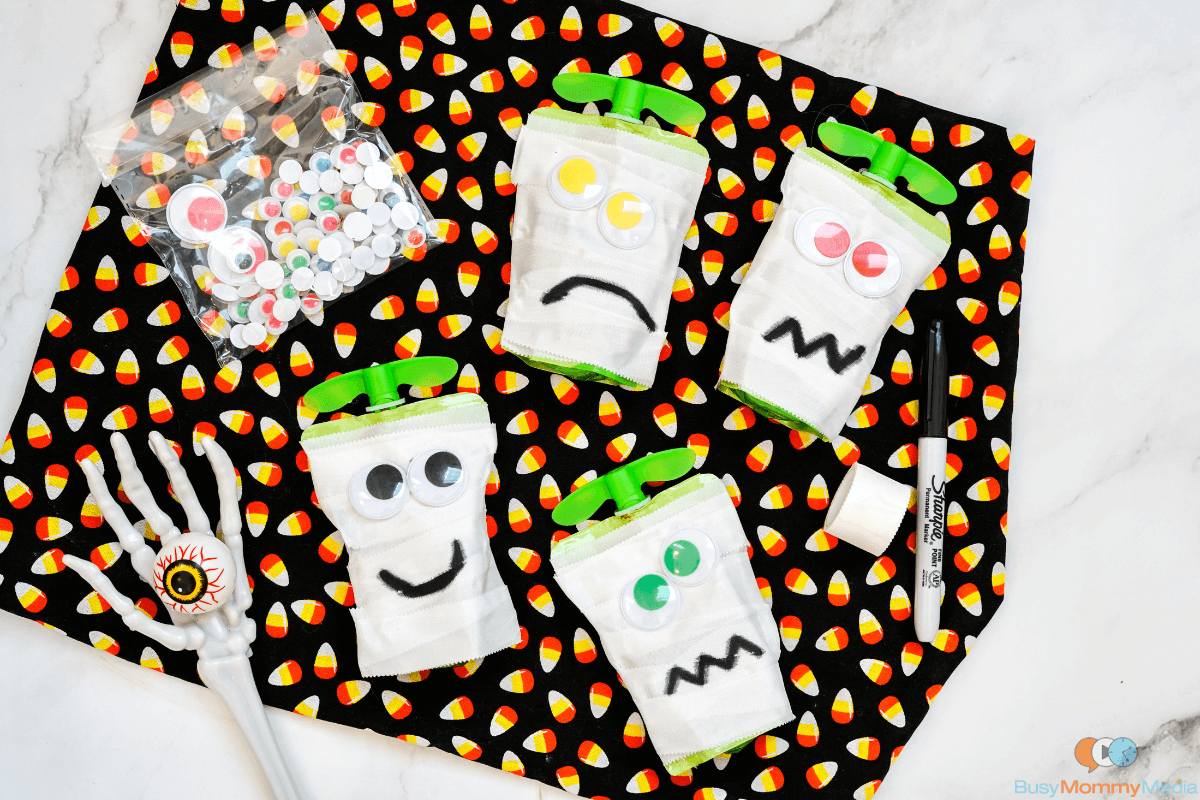 Mummy Applesauce - Healthy Halloween Snacks