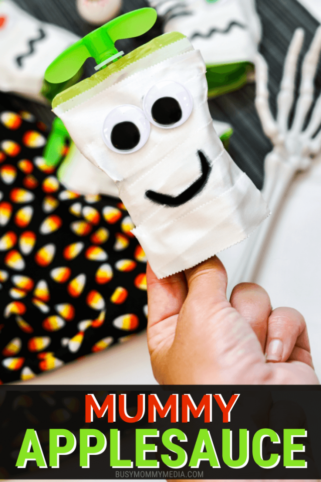 Mummy Applesauce - Healthy Halloween Snacks