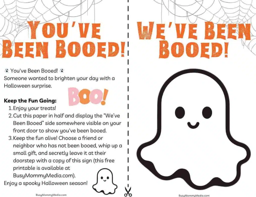 Free You've Been Booed Printable