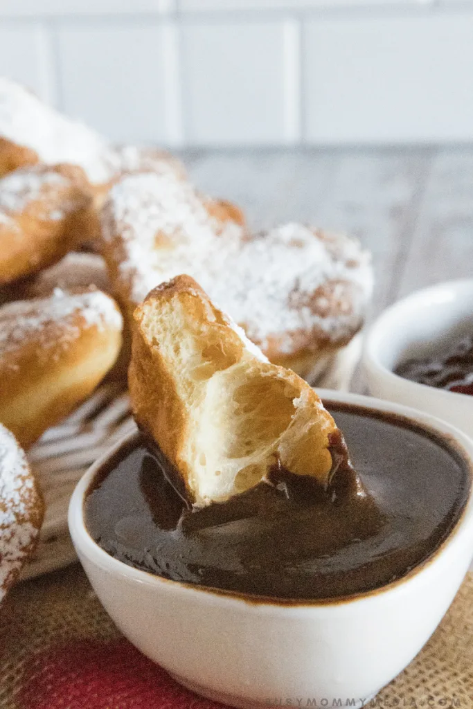 Delicious Duo: Heart Beignets with Chocolate